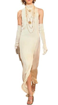 Chanel Resort Cream Silk Gown Size 36
