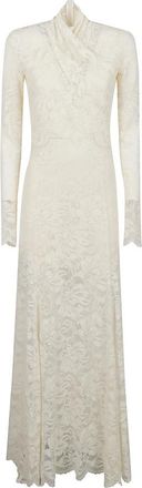 Paco Rabanne Langes Spitzenkleid mit Cut-Out-Details - - Dresses - Damen - Beige - M