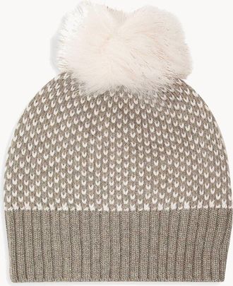 Kujten Bonnet cachemire bicolore pompon, 4 fils - Bonnet Vosges