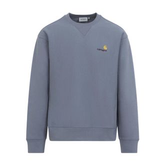 Carhartt Work in Progress American Script Sweatshirt - - Sweatshirts & Hoodies - Herren - Blau - M