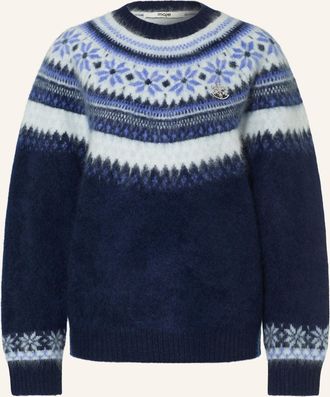 Maje Pullover Mit Schmucksteinen blau