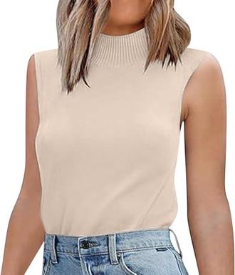 Generic Gilets thermiques pour femmes performance polaire automne col rond à carreaux poche haut à manches courtes pull en tricot caraco femme sous-chemise co