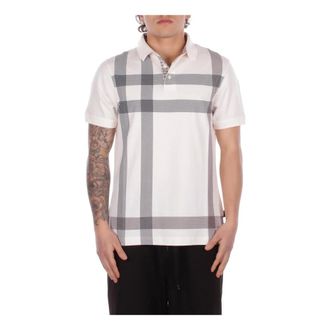 Barbour Homme, Tops, Blanc, Taille: L Polo Manches Courtes Blaine Tartan
