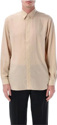 Lardini Homme, Chemises, Beige, Taille: 2XL Camicia Bottone Ricoperto