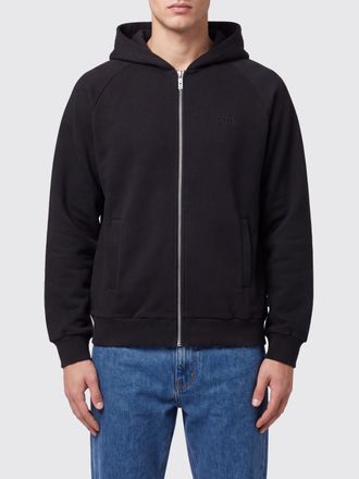 GCDS Sweat &agrave; capuche zipp&eacute; en coton avec logo contrastant