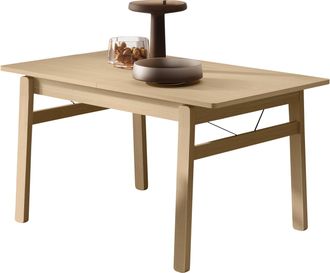 Mirjan24 Ausziehbarer Esstisch Plot PT01, Rechteckiger Esszimmertisch fur 4-6 Personen, Beine aus Holz, Praktischer Arbeitstisch, Geeignet Für Wohnzimmer (Eich