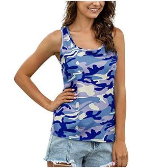 Generic D&eacute;bardeur de sport pour femme ample et respirant - D&eacute;bardeur d&eacute;t&eacute; en coton - &Eacute;l&eacute;gant - Sans manches - Haut extensible - Grandes tailles - Chemisier de