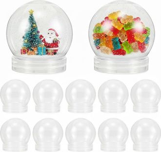 DOITOOL Schneekugeln Basteln : 20 St&uuml;ck DIY Schneekugel - 6,9 Cm Transparente Kunststoff Mini Schneekugel Mit Schraubkappe - Leere Kunststoff- F&uuml;r DIY Handwer