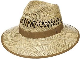 LIPODO Chapeau en Paille Big Brim Traveller Femme/Homme - Made in Italy de Plage DEte avec Ruban Gros Grain, Passepoil Ete Printemps-ete - XL (60-61 cm) Natu