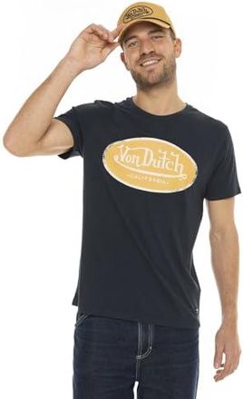 Von Dutch Tee Shirt Homme 100% Coton, T-Shirt Homme Aaron, Col Rond & Regular Fit, Bleu Taille XXL