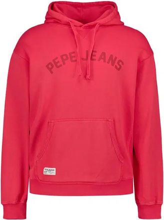 Pepe Jeans London Herren Hoodie rot Baumwolle unifarben