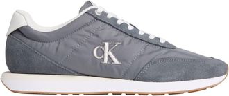 Calvin Klein Herren Retro Runner ESS Mix Mat Ym0Ym01361 Low Top, Grey (Night Owl/Off White), 44.5 EU