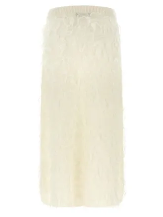 Fabiana Filippi Brushed Mohair-Blend Midi Skirt - Cream