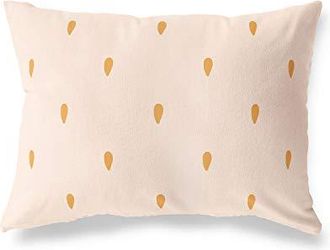 Bonamaison Le Jardin du Lin Kissenbezug Zierkissenbezug Orange-Off Weiß Kissenbezug, Für Bett, Auto, Sofa, Haus, Wohnzimmer, Schlafzimmer, Dekoration, 45x60 Cm -