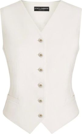 Dolce & Gabbana Femme, Vestes, Blanc, Taille: 38 FR Veste sans manches ajust&eacute;e