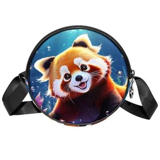 Generic Sac &agrave; bandouli&egrave;re rond rond pour femme, petit sac &agrave; bandouli&egrave;re sous-marin avec fermeture &eacute;clair et bretelles r&eacute;glables