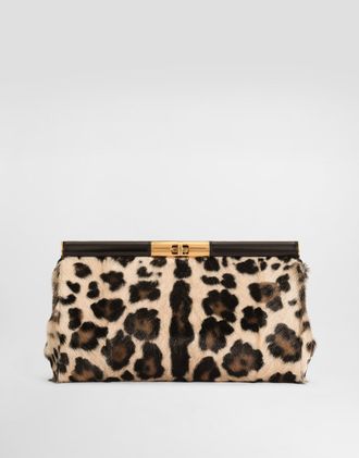 Dolce & Gabbana Marlene Shoulder Bag In Leo Kid Leather - Frau Clutches Und Mini Bags Mehrfarbig Onesize