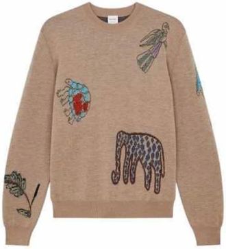 Paul Smith Homme, Pulls, Brun, Taille: M Pull ras du cou avec animaux brod&eacute;s