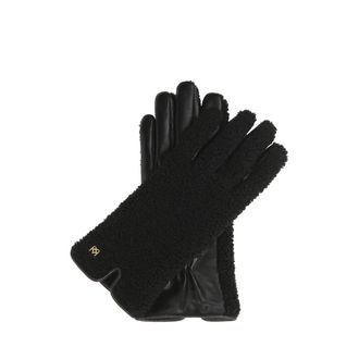 Kazar Schwarze Handschuhe aus Leder und Imitat-Lammfell - - Accessories - Damen - Schwarzk - S