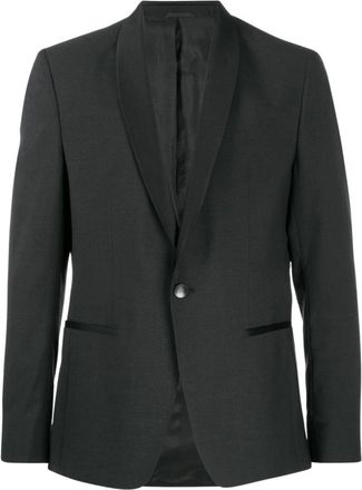 Calvin Klein Homme, Costumes, Noir, Taille: S Giacca Nera Collo Scialle Raso 1 Bot