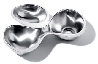Alessi RA03 - Babyboop - Plat &agrave; Hors-doeuvre en Acier Inoxydable 18/10 - Satin&eacute; &agrave; Bord Brillant