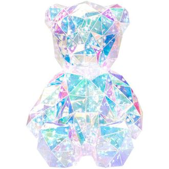 Beliani D&eacute;coration &agrave; LED Lettres Ourson Multicolores Iris&eacute;es par USB 30 x 24 cm Accessoire Original