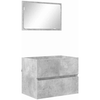 vidaXL Badezimmerm&ouml;bel-Set Beton Grau 60 x 38,3 x 45 cm Holzwerkstoff vidaXL