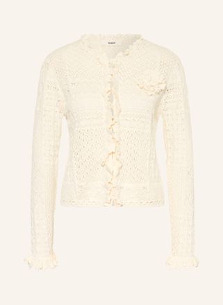 BA&SH Ba&Sh Strickjacke Soria Mit R&uuml;schen weiss