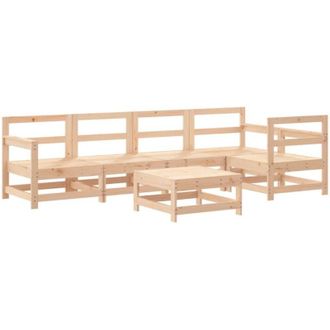 vidaXL Salon de jardin 6 pcs Bois de pin massif vidaXL