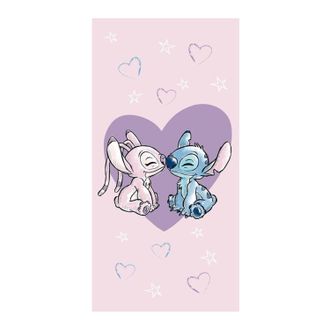 Disney Lilo und Stitch Strandtuch Love, Rosa, 100% Baumwolle, 70 x 140 cm