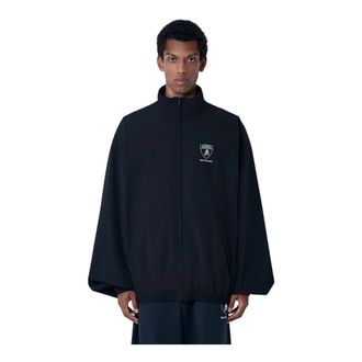 Balenciaga Jacke mit Rei&szlig;verschluss und Logomotiven - - Jackets - Herren - Schwarzk - L