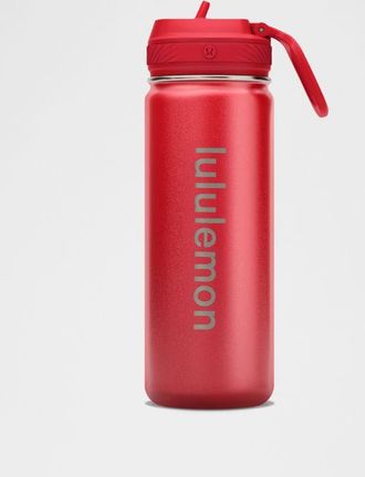 lululemon Bouteille deau Back to Life 530 ml Bouchon avec paille - Rouge