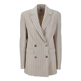 Fracomina Doppelreihiger langer Blazer in Farbe 108 - - Jackets - Damen - Beige - XL