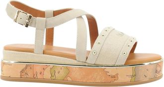 Alviero Martini 1A Classe Femme, Chaussures, Beige, Taille: 38 EU Sandales Plates