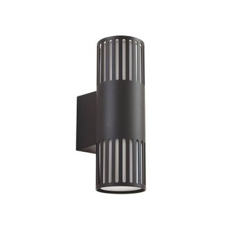 Lindby Wandleuchte au&szlig;en Lurinda (spritzwassergesch&uuml;tzt (Modern) in Schwarz aus Aluminium (2 flammig, E27) - Au&szlig;enwandleuchten Wandlampe Led Au&szlig;enlampe Outdo