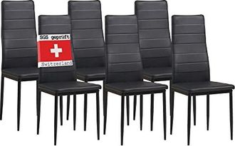 Albatros-Moebel 2698 Milano Lot de 6 chaises, Noir