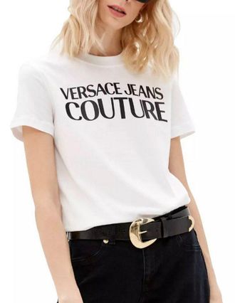 Versace Jeans Couture T-Shirt T-Shirt Logo Top Baumwolle Bluse Retro Shirt CREW NECK ein ikonisches Kleidungsst&uuml;ck,Schlicht und modisch