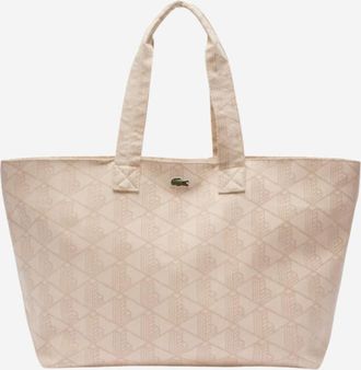 Lacoste Shopper Lacoste Sac Cabas XL Summer Pack Mono Jaquard Blanc