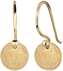 Elli Boucles dOreilles Femme Plaque Circulaire Mate en Argent Sterling 925