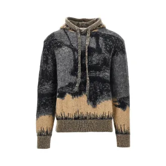 Laneus Mohair-blend sweatshirt with jacquard motif Man 46