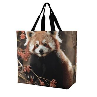 Generic Pandas Roux Sac Fourre Tout Imperm&eacute;able Tote Bag Pliable Sac &Agrave; Bandouli&egrave;re Pour Plage Quotidienne Gym