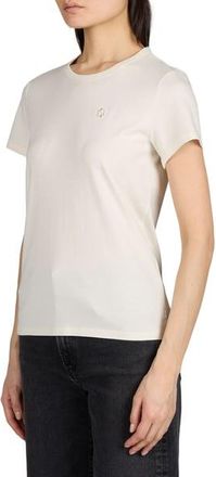 HUGO BOSS T-shirt &agrave; col rond en coton et soie m&eacute;lang&eacute;s