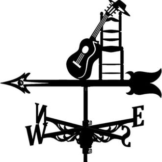 Generic Wetterfahne Aus Schwarzem Metall, Windrichtungsanzeiger f&uuml;R Schuppen, Garten, Terrasse, Dekoration, Windrichtungsanzeiger f&uuml;R Den Au&szlig;Enbereich(A24)