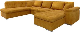 Mirjan24 Eckcouch Ecksofa Niko Bis, Design Sofa Couch mit Schlaffunktion und Bettkasten U-Sofa Farbauswahl Wohnlandschaft vom Hersteller (Ecksofa Rechts, Wave 