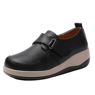 Generic Chaussures compens&eacute;es pour femme - Confortables - Couleur unie - Bout rond - &Eacute;l&eacute;gantes - Respirantes et d&eacute;contract&eacute;es - Chaussures de course &agrave; pied - 