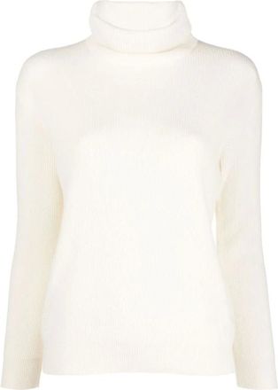 Brunello Cucinelli Femme, Pulls, Blanc, Taille: 42 FR Pull Col Roul&eacute; en Cachemire