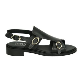 Pertini Schwarze Ledersandale Cesar - - Shoes - Damen - Schwarzk - 38 EU