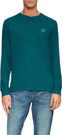 s.Oliver Langarmshirt mit Henley-Ausschnitt und Garment Dye