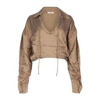 Yuzefi Femme, Blouses et Chemises, Brun, Taille: 34 FR Maille &Eacute;l&eacute;gante pour Femmes