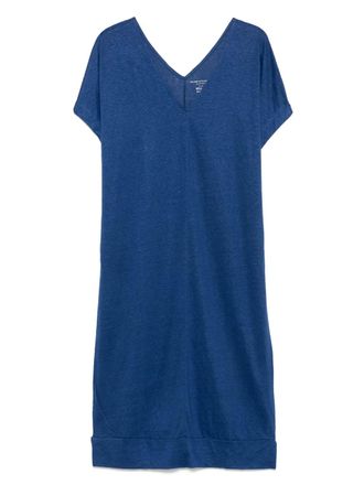 Majestic Filatures robe &agrave; col v - Bleu